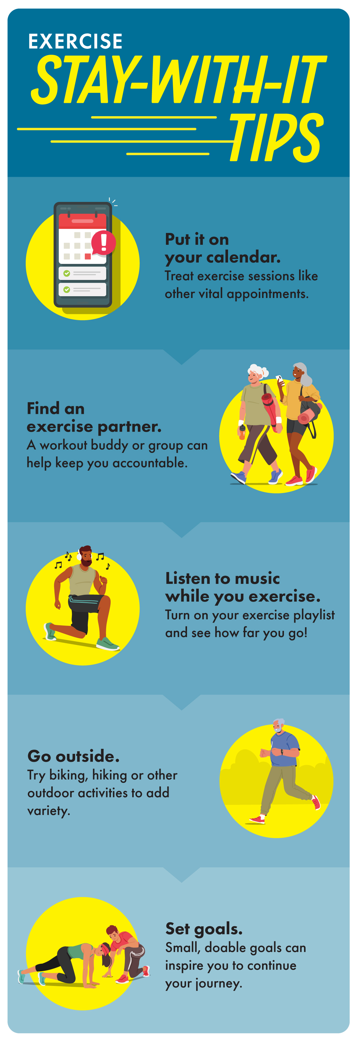 5 ways to stick with exercise | Olympic Medical Center